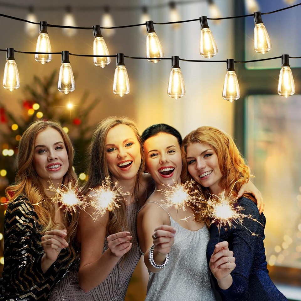 Outdoor String Lights LED Edison String Lights Shatterproof ST38 LED ...