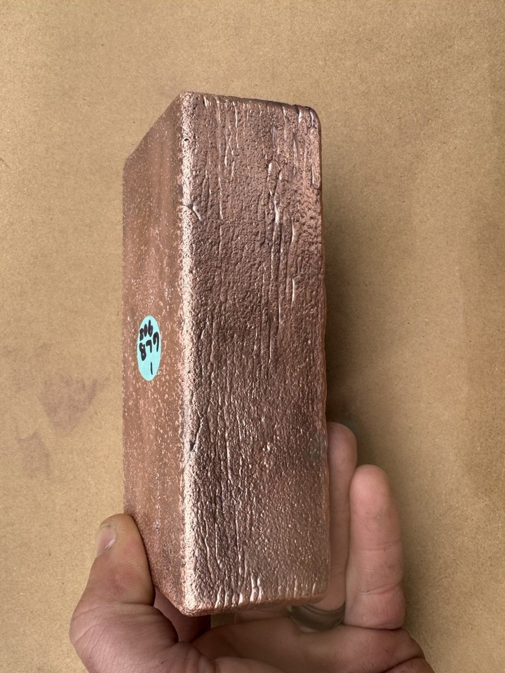 6.9lb .999 PURE COPPER BULLION BAR INGOT – HAND POURED – INVESTMENT ...