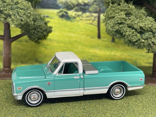 1967-1972 Chevy C10 Pickup Long Bed Greenish Turquoise With Tool Box 1/ ...
