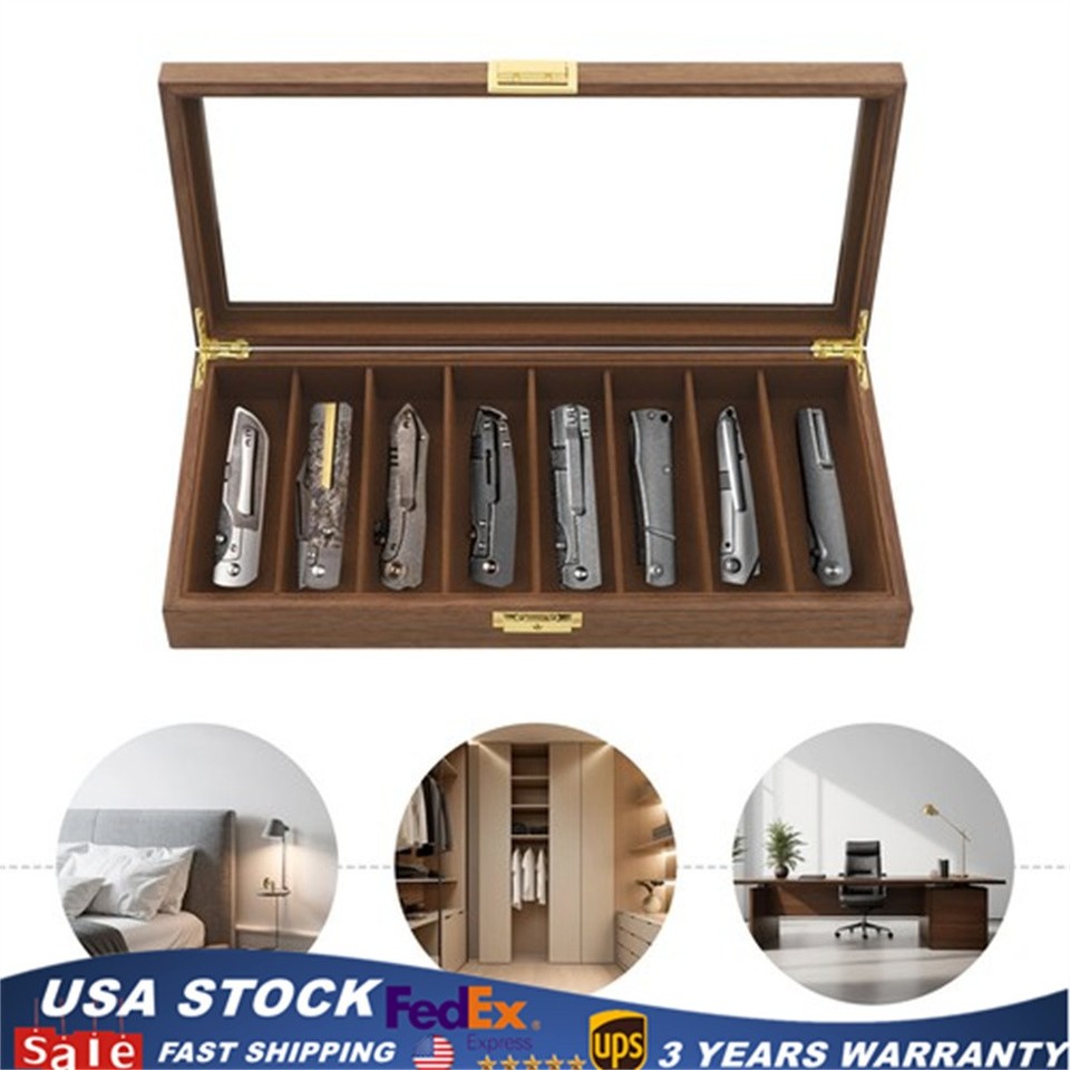 Knife Display Case 8 Slot Knife Storage Box Vintage Knife Organizer ...