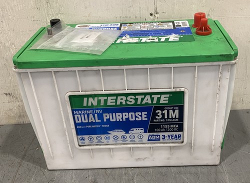 Interstate Marine/RV Dual Purpose 31M 100Ah Battery 31M-AGM ...