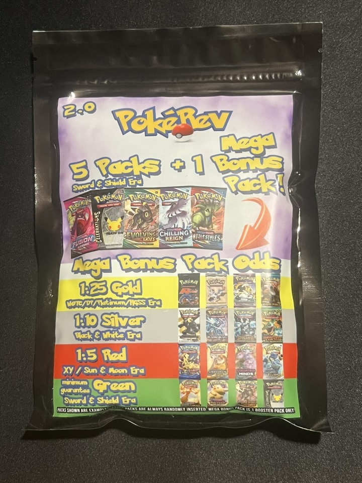 POKEREV MYSTERY PACK ( WAVE 2 ) 5 BOOSTER PACKS + 1 MEGA BONUS PACK | eBay