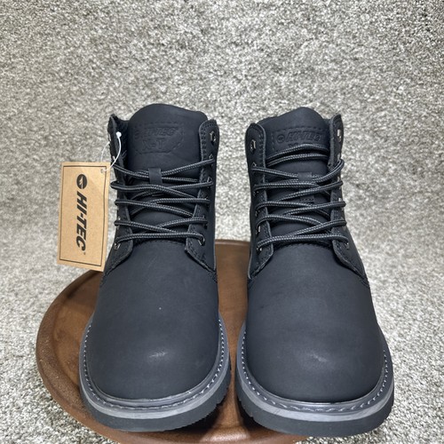 Men’s Hi-Tec Reznor 6" Soft Toe Black Work Boots Multiple Sizes New ...