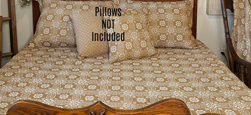 New Primitive Colonial LOVERS KNOT DARK MUSTARD KING COVERLET Bedspread ...