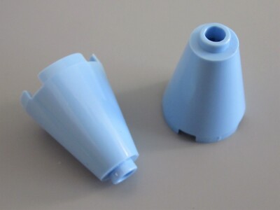 2x LEGO Bright Light Blue - Cone 2 x 2 x 2 - Open Stud 6383139/14918 ...