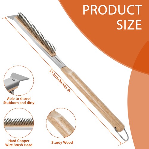 21 Inch Pizza Oven Brush with Long Handle Practical Pizza Stone Scraper ...
