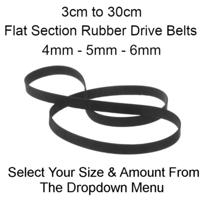 RUBBER DRIVE BELTS FLAT TYPE FOR TAPE DECK CD DVD VCR PLAYER MULTI ...