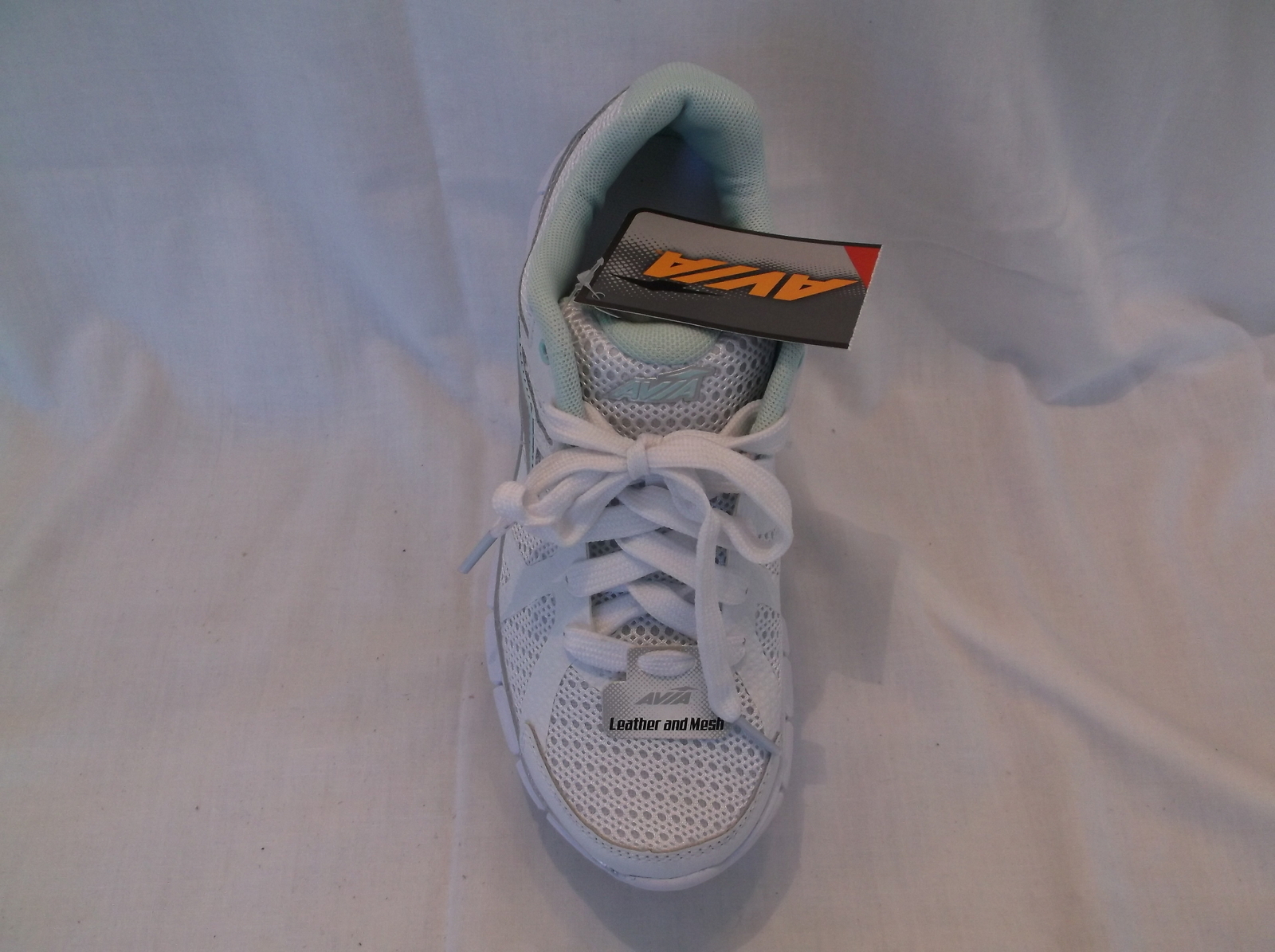 AVIA (BOLT) WHITE SILVER MINT LEATHER AND MESH WOMENS RUNNING SHOE NEW ...