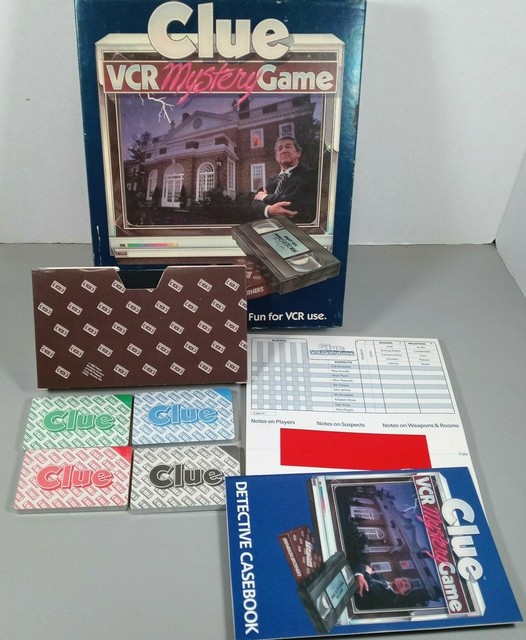 Clue VCR VHS Mystery Board Game Parker Brothers 1985 Decks P4100 for ...