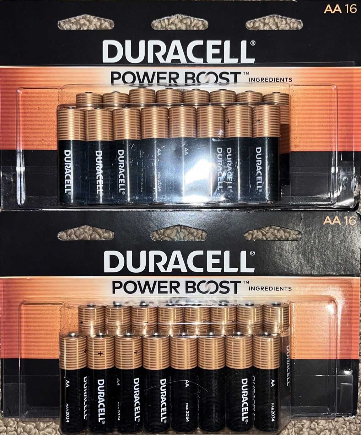 *32* Duracell POWER BOOST AA Batteries FRESH ~ Exp 2034 FAST FREE SHIP ...