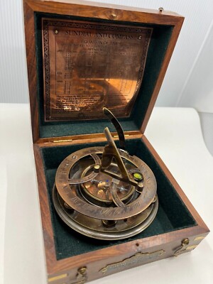 Nautical Brass Sundial Gilbert & Sons Compass Antique Reproduction ...