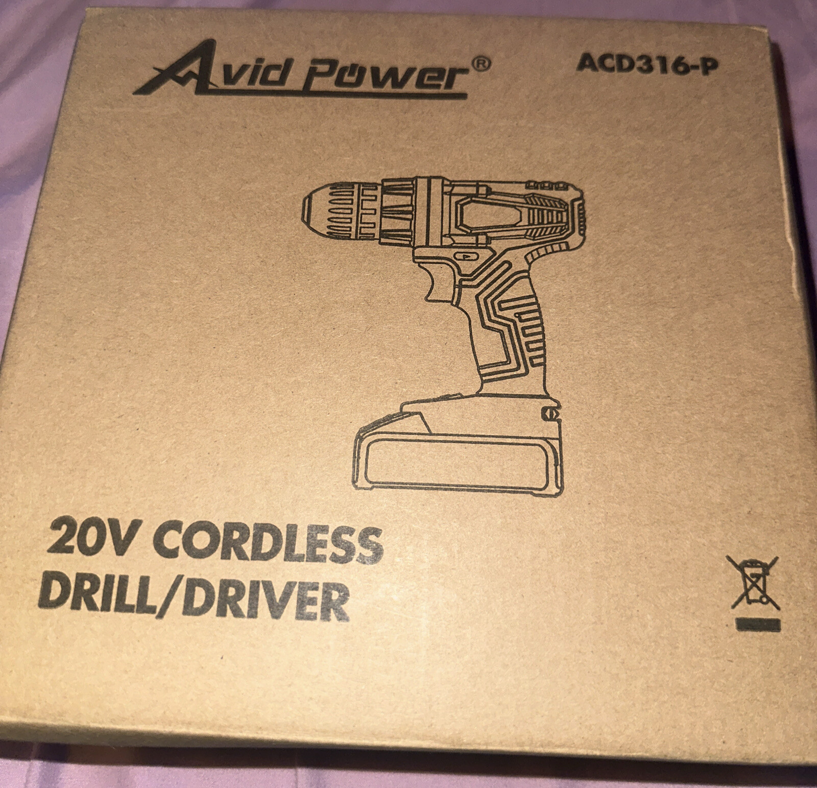AVID POWER ACD316-P 20V Cordless Drill Set With Battery And Charger ...