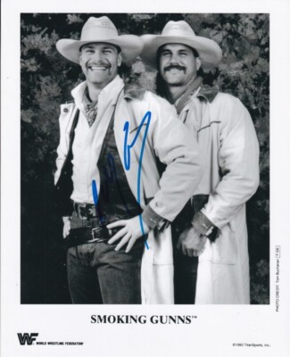 BILLY GUNN signed Autogramm 20x25cm WWE WWF SMOKING GUNNS in Person ...