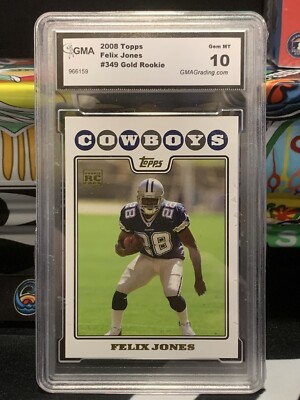 2008 Topps Gold Foil Felix Jones #349 GMA 10 Gem MINT Rookie RC JL 1E ...