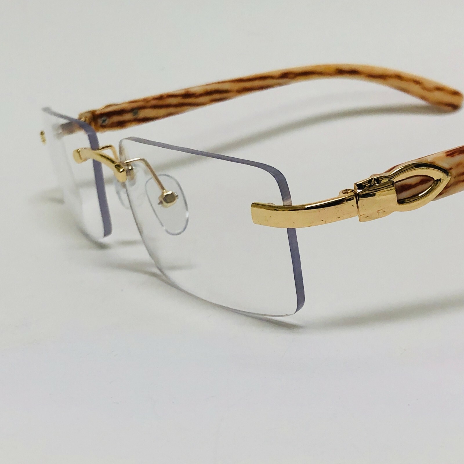 Mens Sunglasses Small Rectangular Hip Hop Rapper Gold Clear Lens Square ...