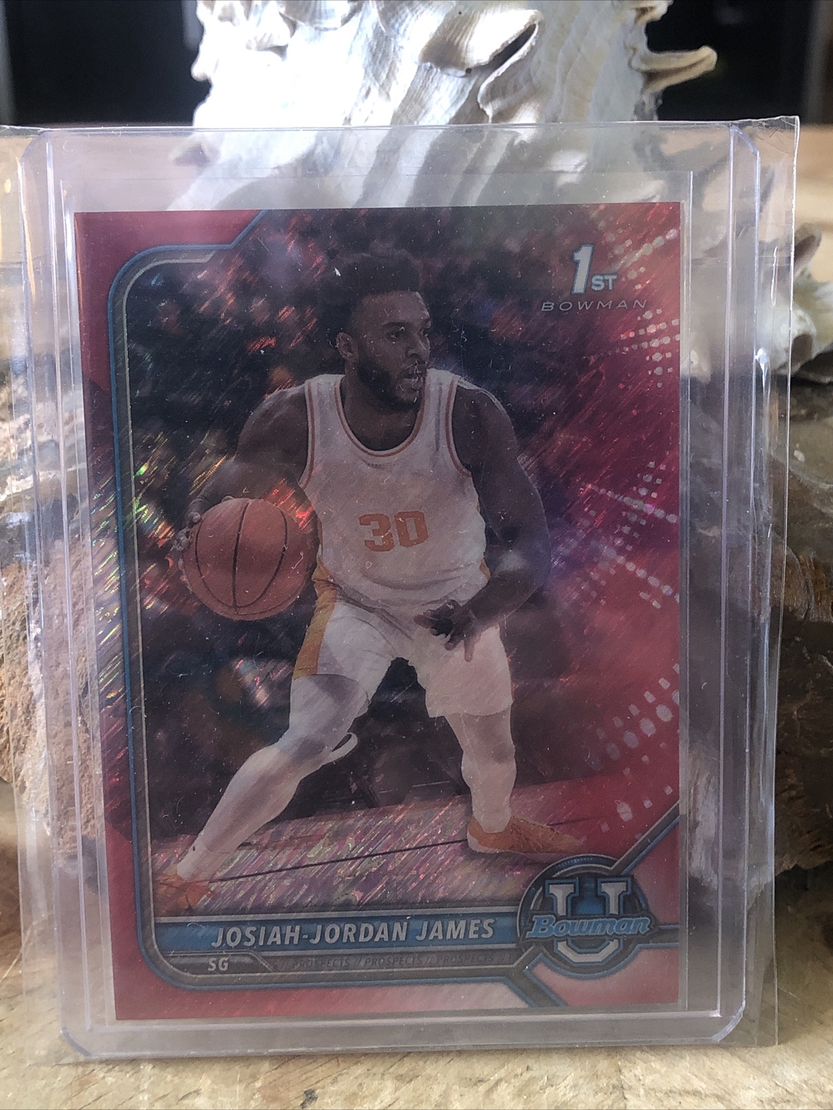 2021-22 Bowman U Chrome Josiah-Jordan James Red Shimmer Refractor #3/10 ...
