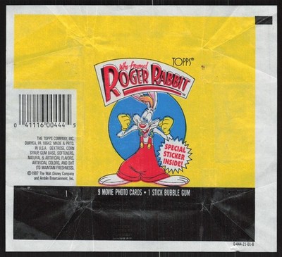 1987 Topps Roger Rabbit Opened Wax Pack Wrapper BB962 | eBay