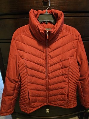 Kenneth Cole Reaction Red Quilted Womens Duck Down Jacket Puffer Coat ...