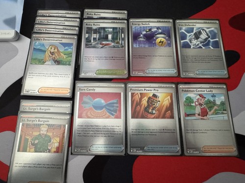 Pokemon Mega Evolution Trainer Cards - 45 Card Lot - Lillie's, Lt Surge ...