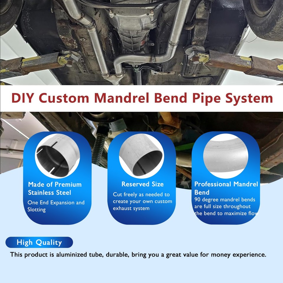 1PC 5" ID/OD Aluminized Steel 90 Degree Exhaust Elbow Pipe Mandrel Bend ...