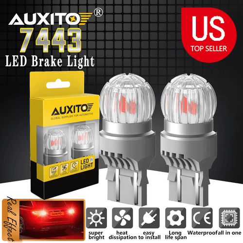 2X 7443 Red LED Brake Turn Signal Tail Parking Light Bulbs 3030 SMD ...
