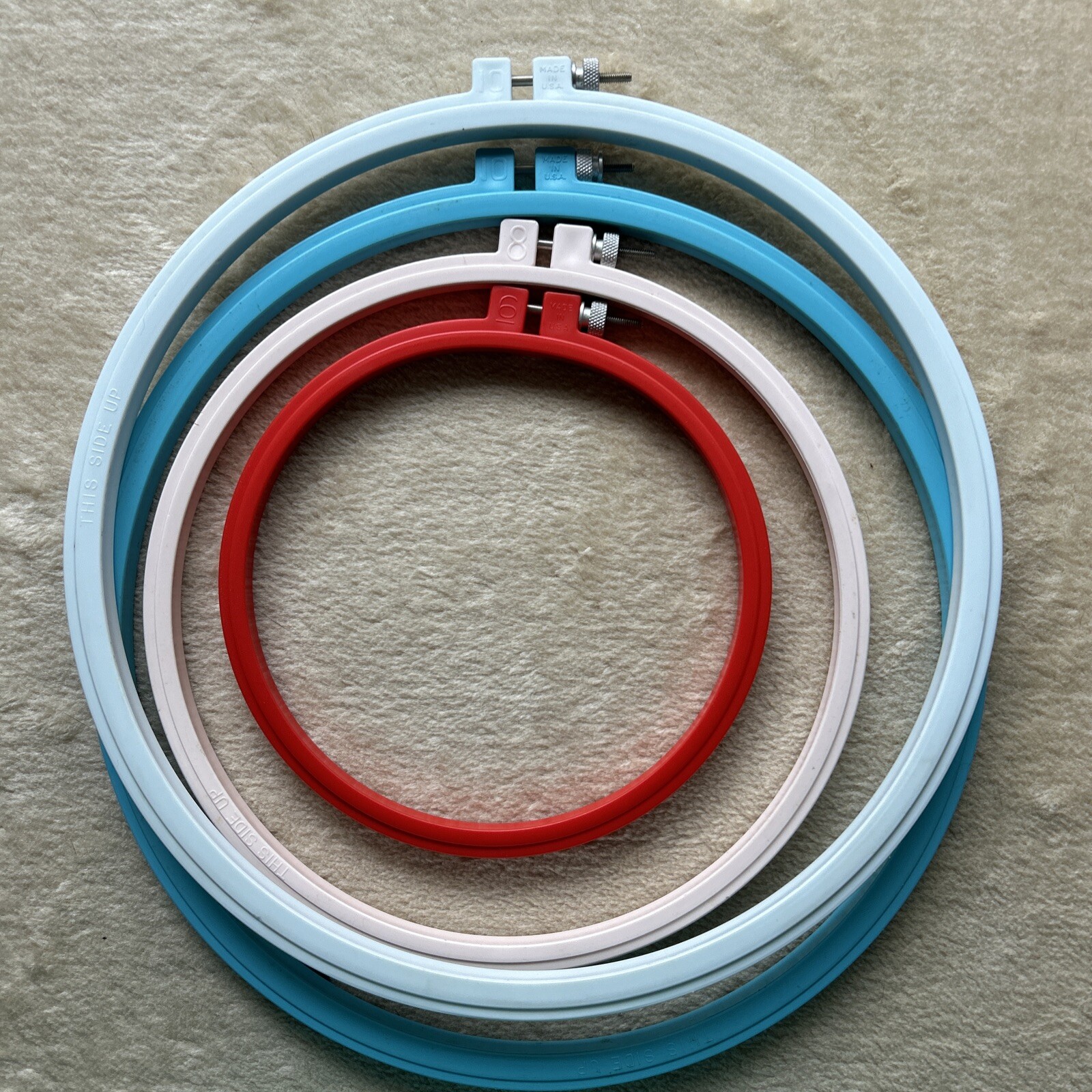 Susan Bates Lot Of 4 Deluxe Lucite 6in 8in 10in Embroidery Hoop Frames ...