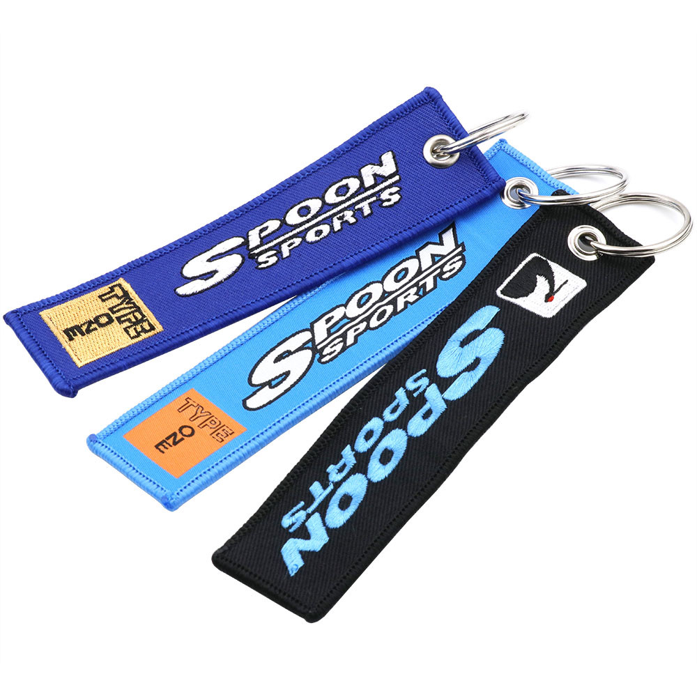 Car Styling Spoon Racing Key Ring Embroidery Keychain Luggage Tag Key ...