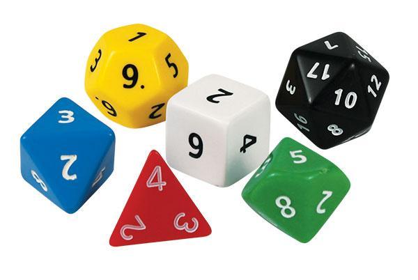 Jumbo Polyhedra Dice Set of 6 Maths Games Teacher Resource Classroom ...