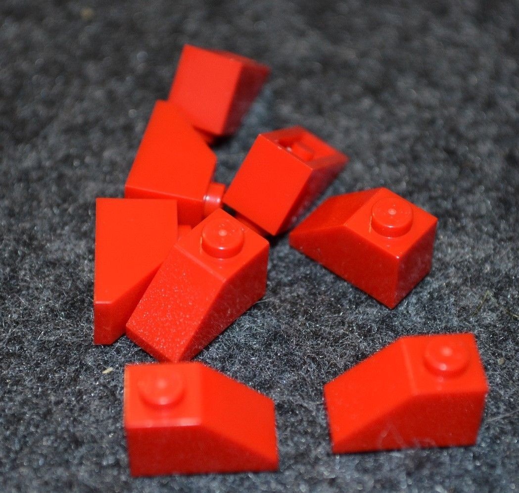 (8) 1x2 Red Standard Slope Bricks ~ Lego ~ NEW ~ | eBay