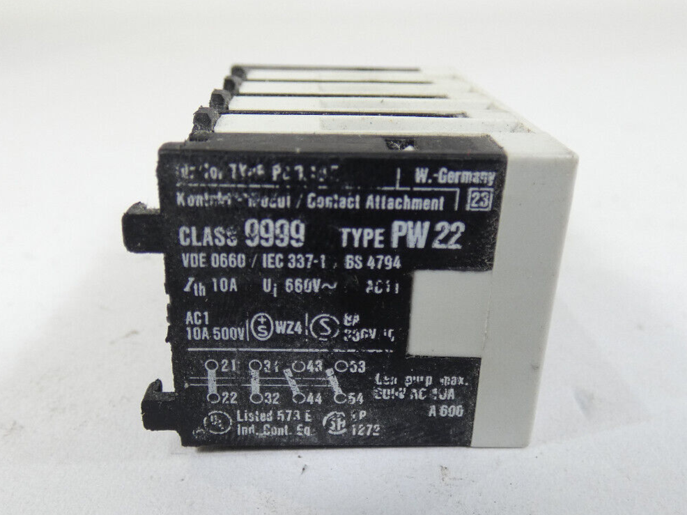 Square D Class 9999 Type PW 22 Series B Kontaktmodul / Hilfskontakt ...