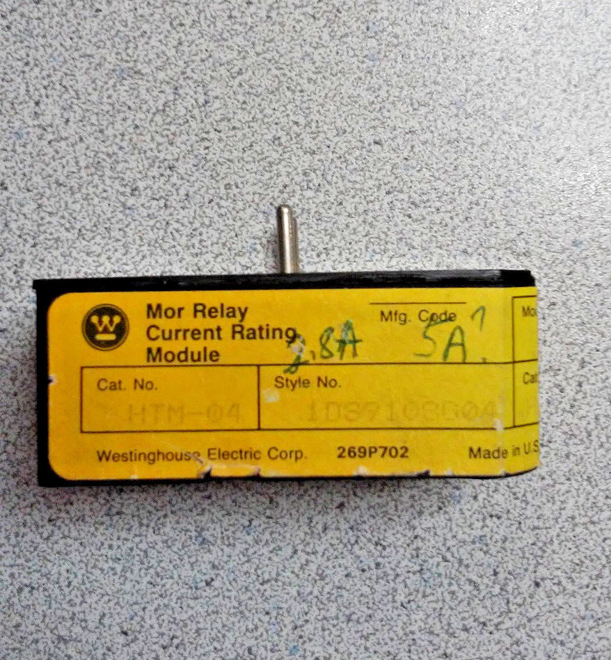 WESTINGHOUSE HTM-04 STYLE1D89108G04 MOR RELAY CURRENT RATING MODULE WOW ...