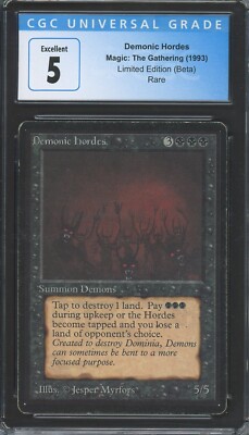 DEMONIC HORDES Beta Rare Reserved List CGC 5 Vintage MTG [Nostalgium ...