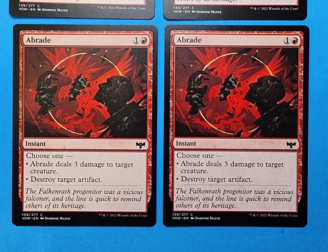 4x Abrade Innistrad Crimson Vow 2021 Mtg Magic Card Instant Mountain ...