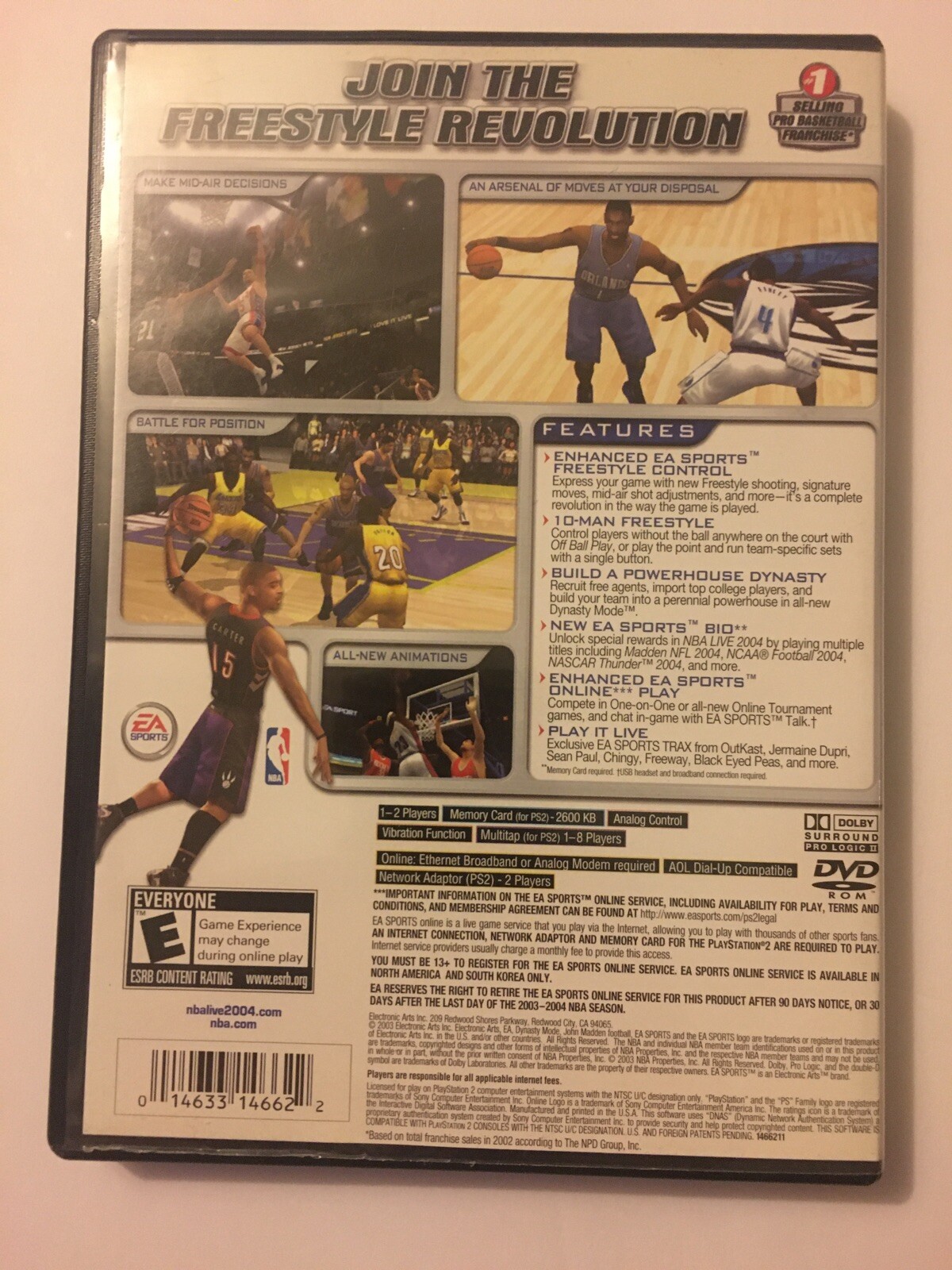 NBA Live 2004 PS2 Playstation 2 - Vince Carter | eBay