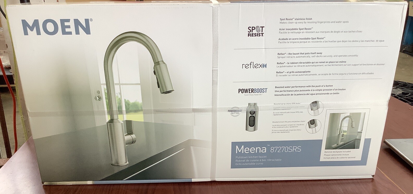 NEW SEALED MOEN 87270SRS Meena PullDown Kitchen Faucet Brushed Nickel ...