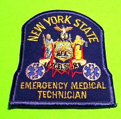 NEW YORK STATE EMERGENCY MEDICAL TECHNICIAN EMT / EMS 3 1/4" SIZE VAR ...