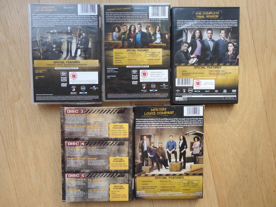 Warehouse 13 DVDs, series 1 to 5. Series 1-3 R2, series 4-5 R1 | eBay UK