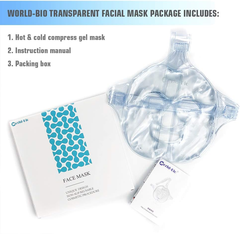 Gel Face Ice Pack Mask - Full Face Cold Hot Therapy Ice Pack for Women ...