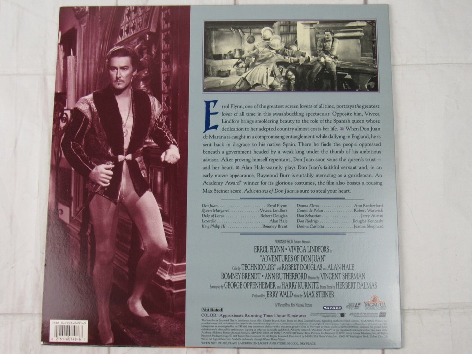 Adventures of Don Juan, Errol Flynn, Laser Disc, NR | eBay