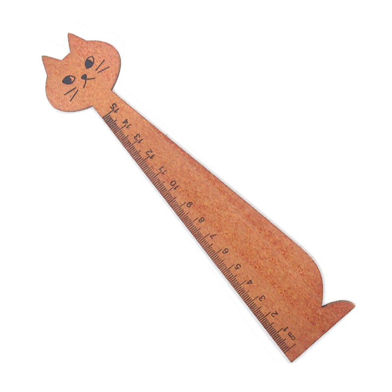 SE 1pcs Korea Kawaii Cute Cat Kitty Face Stationery Wood Ruler Sewing ...