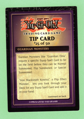 YUGIOH TIP CARD #25 OF 50 "GUARDIAN MONSTERS" DR1-EN25 (224) | eBay
