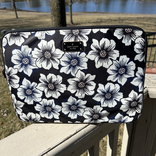 KATE SPADE New York Laptop Sleeve Floral Black 13.5"x10"x1" Padded ...