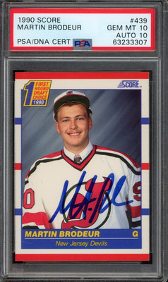 1990 SCORE #439 MARTIN BRODEUR RC ROOKIE IP AUTO PSA 10 AUTO 10 | eBay