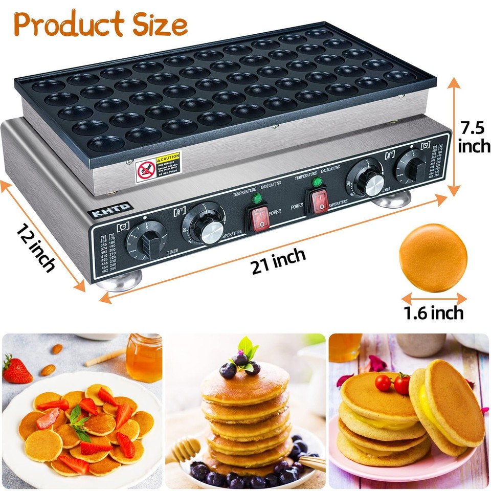 Mini Pancake Maker Machine, 50PCS Nonstick Dutch Pancake Maker 110V ...