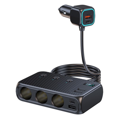 9in 1 Cigarette Lighter Socket Splitter USB-C Fast Charger Power ...