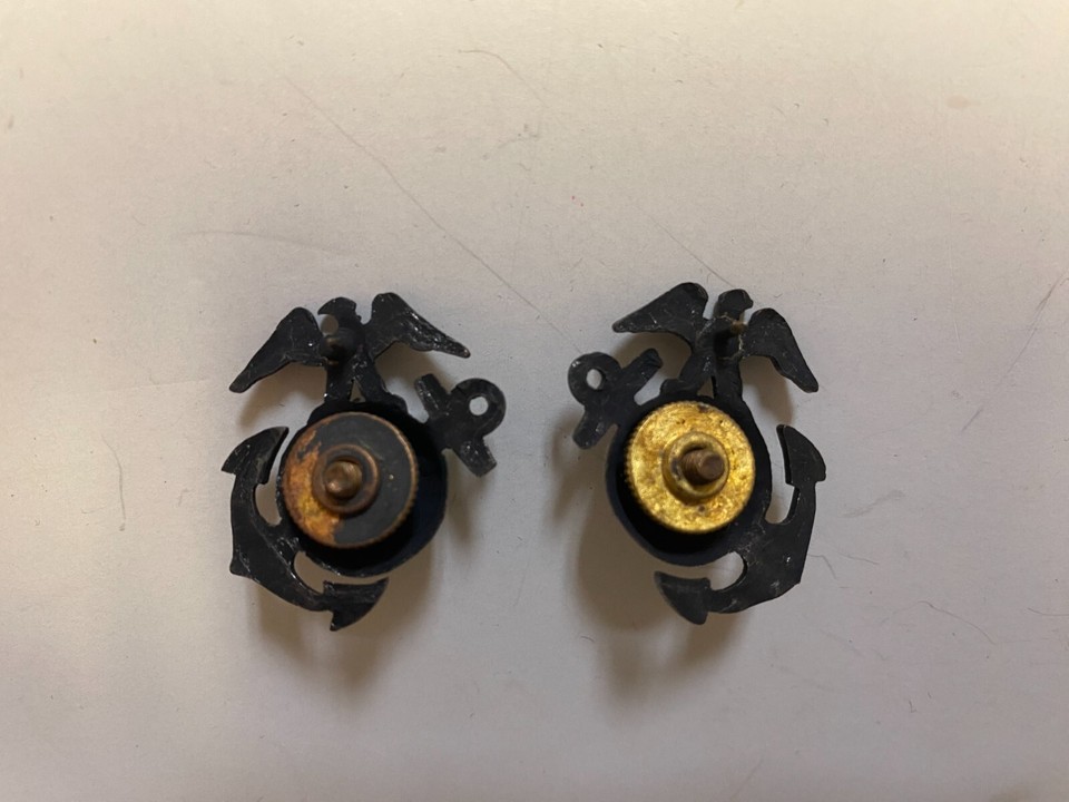 ega010p WW2 Era USMC Officer's Collar Emblems EGA Eagle Globe Anchor ...