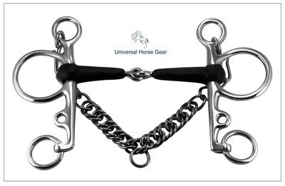 Pelham Jointed Rubber Horse Bit with SS 140mm Shanks BS438 | eBay