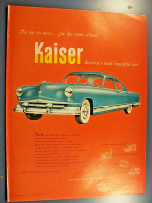 1951 Kaiser large mag color car ad- Sharp! | eBay