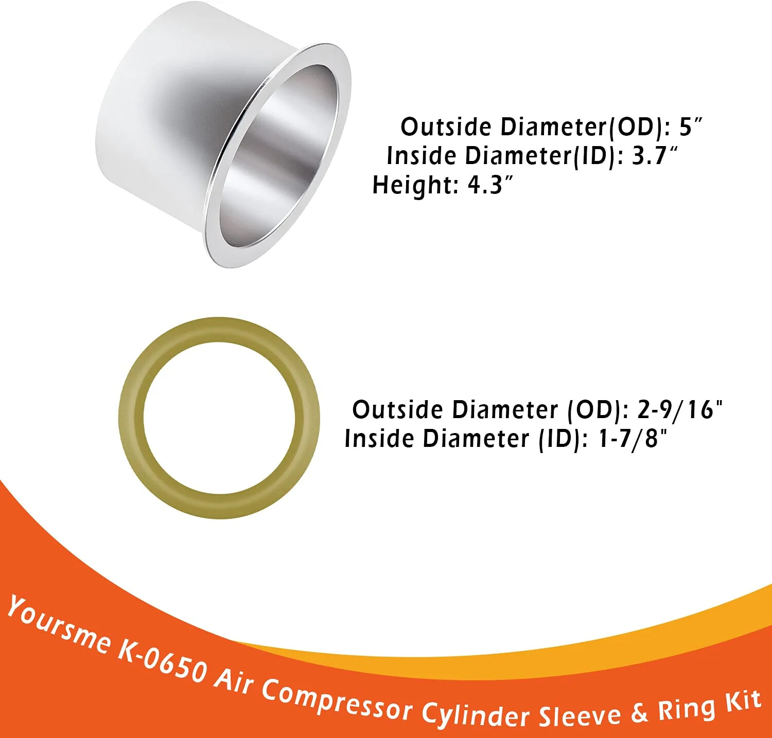 Air Compressor Cylinder Sleeve Compression Ring Kit for Craftsman ...