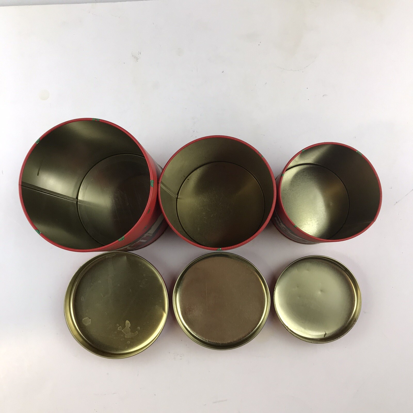 Vintage Tin Nested Cans 1988 House of Lloyd Christmas Red Tin Canisters ...